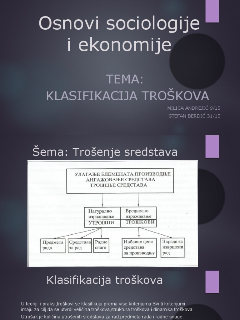 Klasifikacija Troskova II | PDF