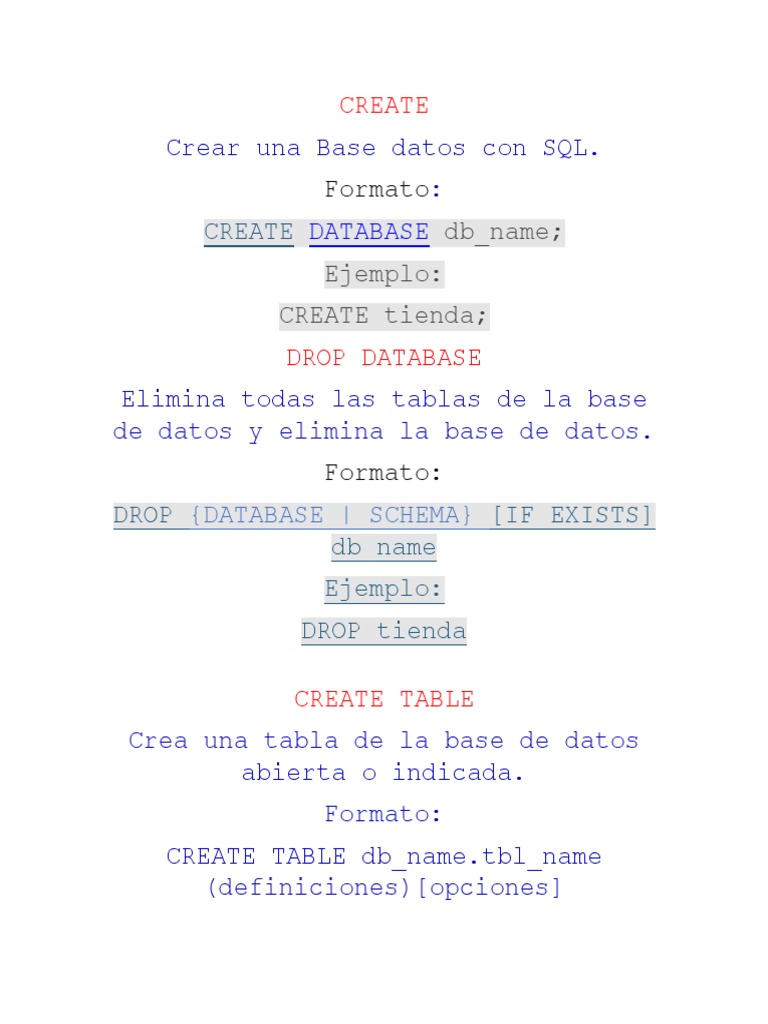 COMANDOS DE MySQL | PDF | SQL | Ingeniería de software
