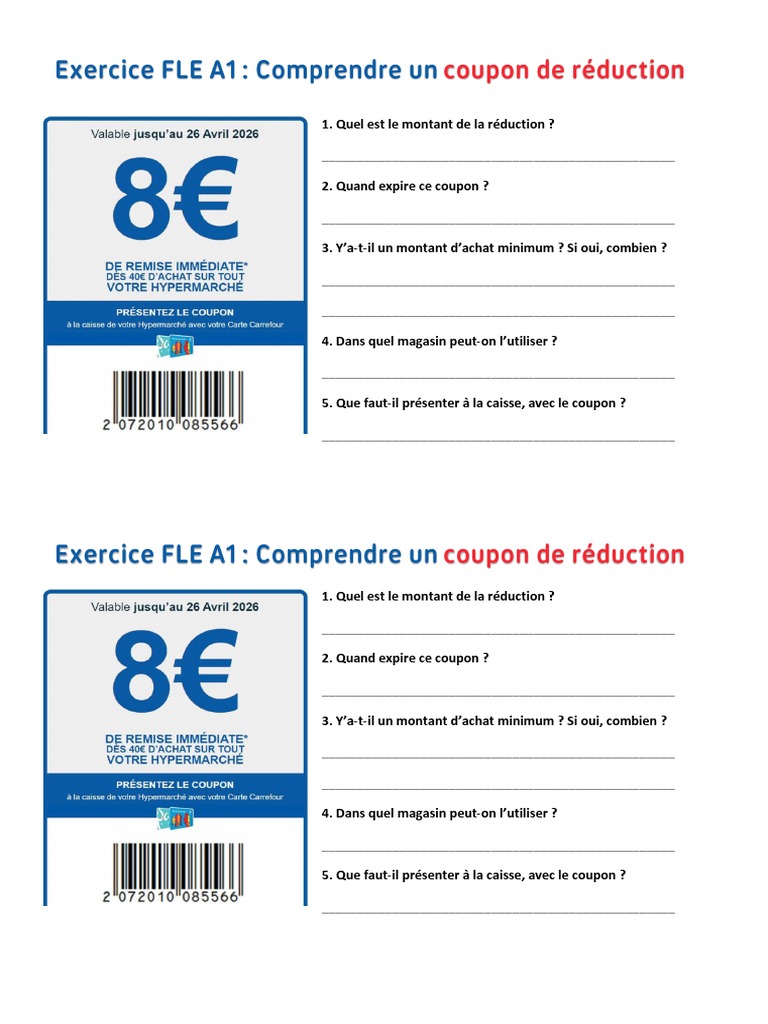 Comprendre un coupon de réduction | PDF