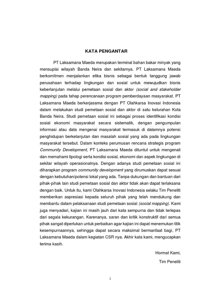 Contoh Dokumen Laporan Social and Stakeholder Mapping | PDF