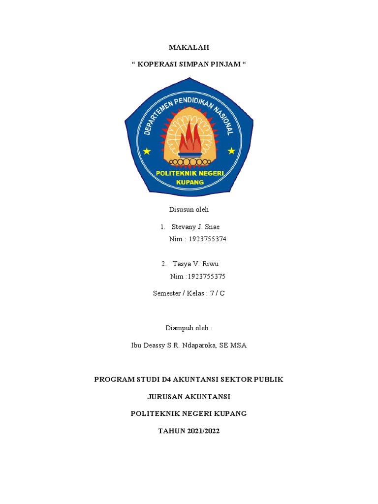 Makalah Koperasi Simpan Pinjam - 7C D4 | PDF