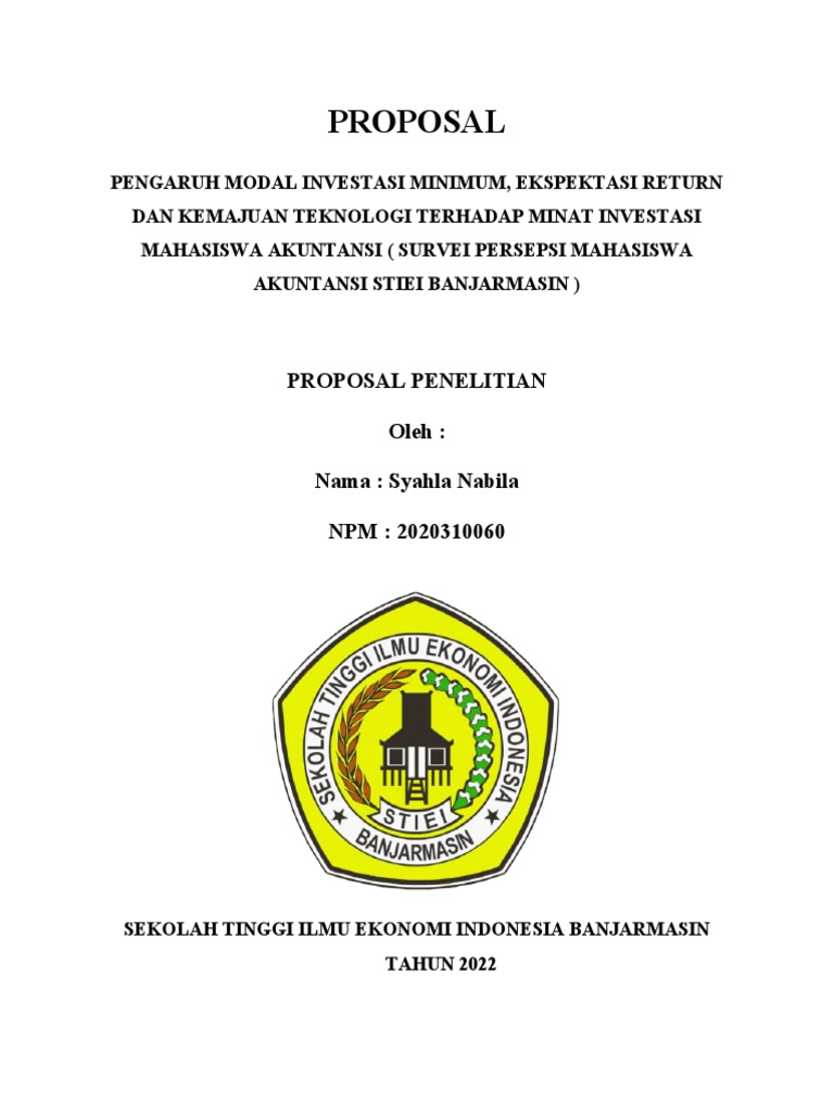 Syahla Nabila PROPOSAL PENELITIAN TUGAS METOPEN | PDF