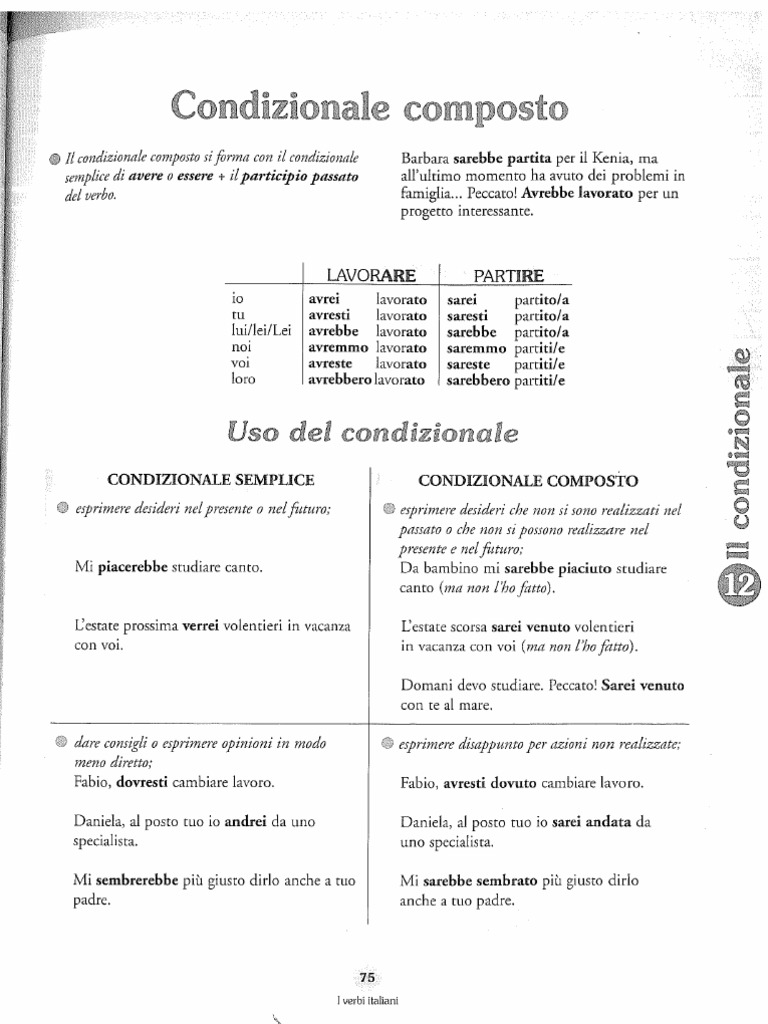 Il Condizionale Passato | PDF