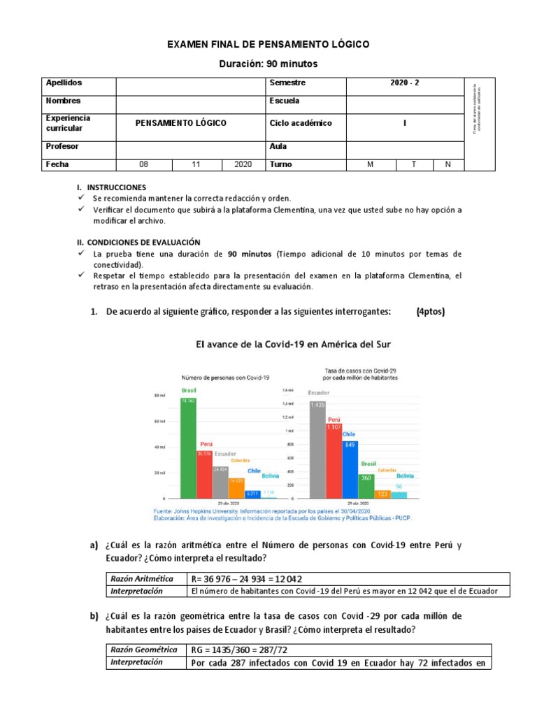 Examen Parcial PL | PDF | Prueba (evaluación) | Razón