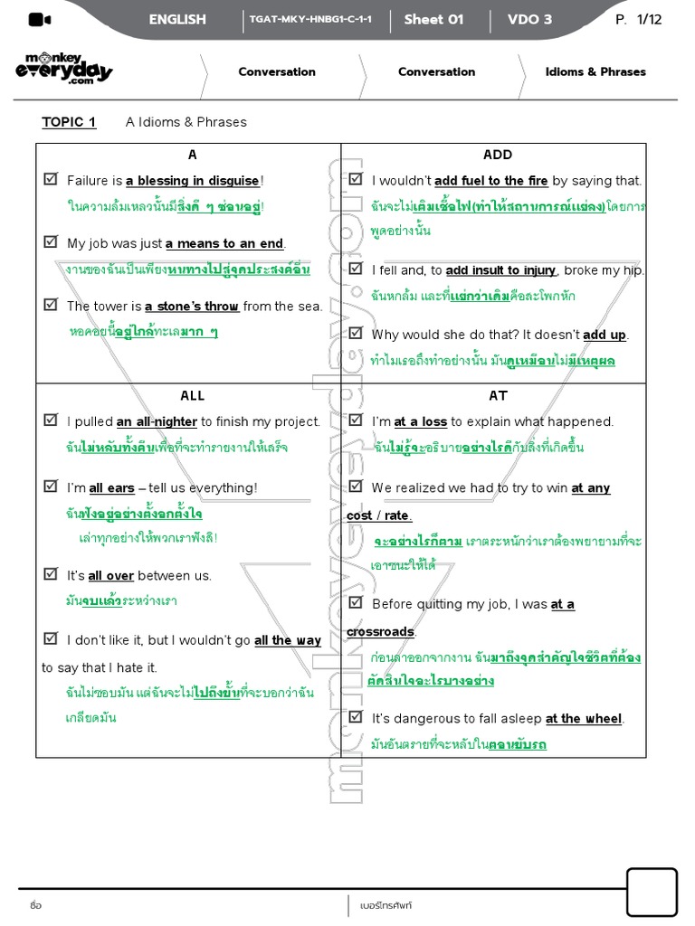 Idioms | PDF