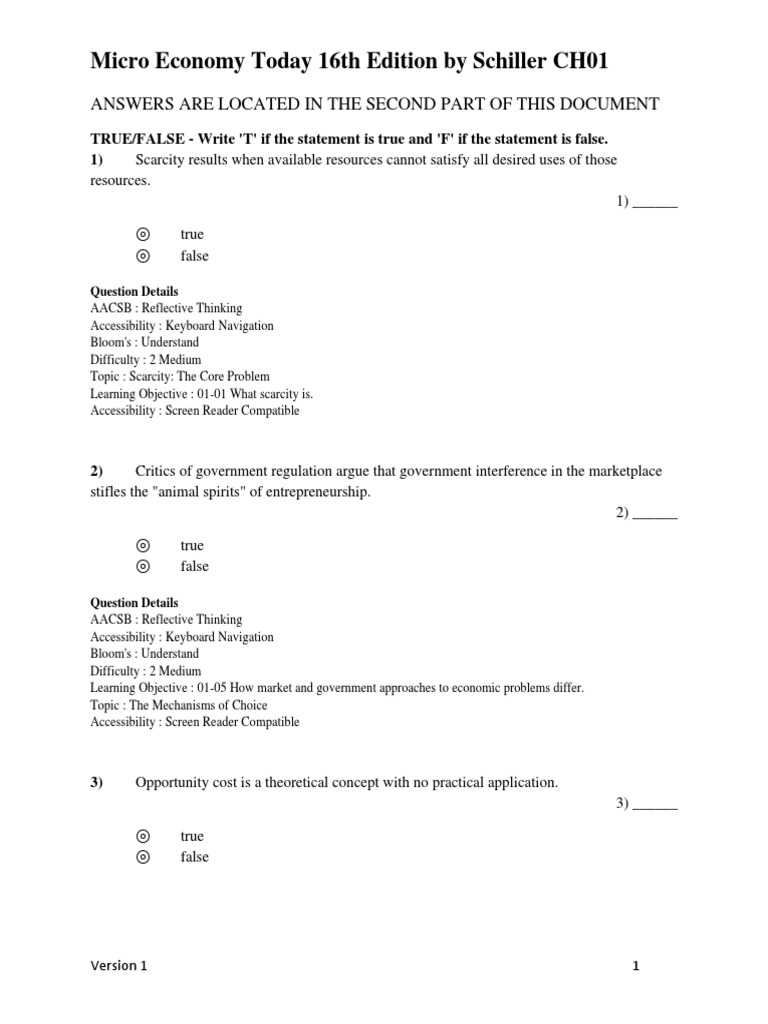 Micro Economy Ch1 Scarcity & Opportunity Cost | PDF