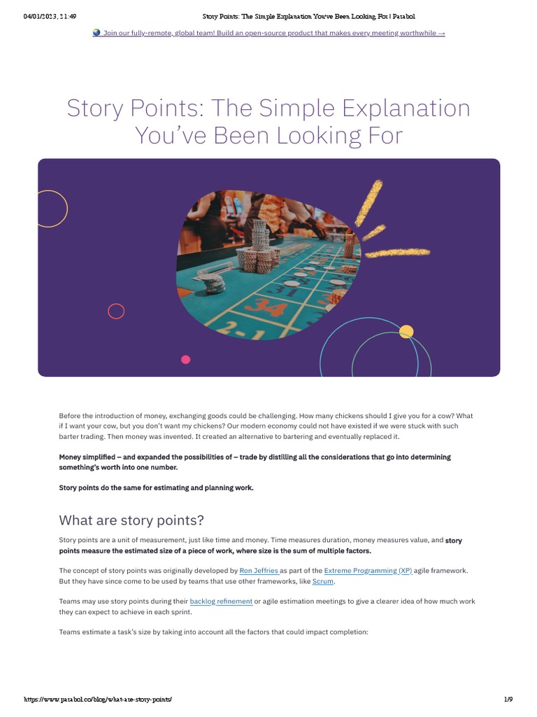 Story Points The Simple Explanation Youve Been Looking For Parabol