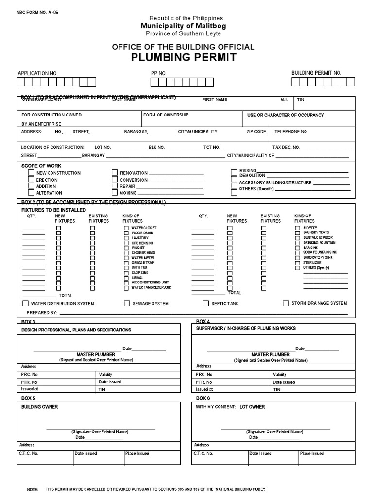 Plumbing Permit | PDF | Plumbing | Sink