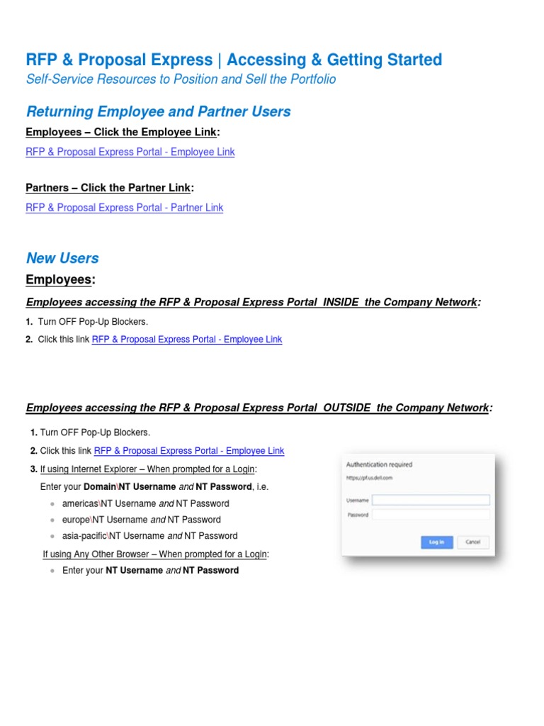 Access RFP & Proposal Express Portal | PDF
