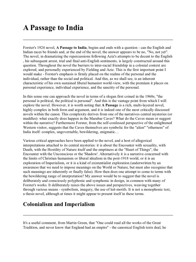 A Passage To India | PDF