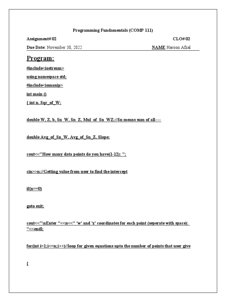 Programming Fundamentals | PDF