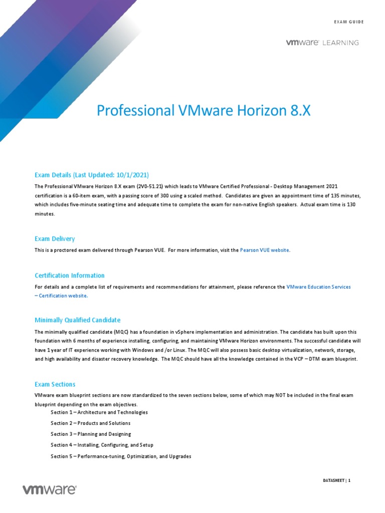 VMW VCP DTM Exam Guide | PDF | Cloud Computing | Information Technology