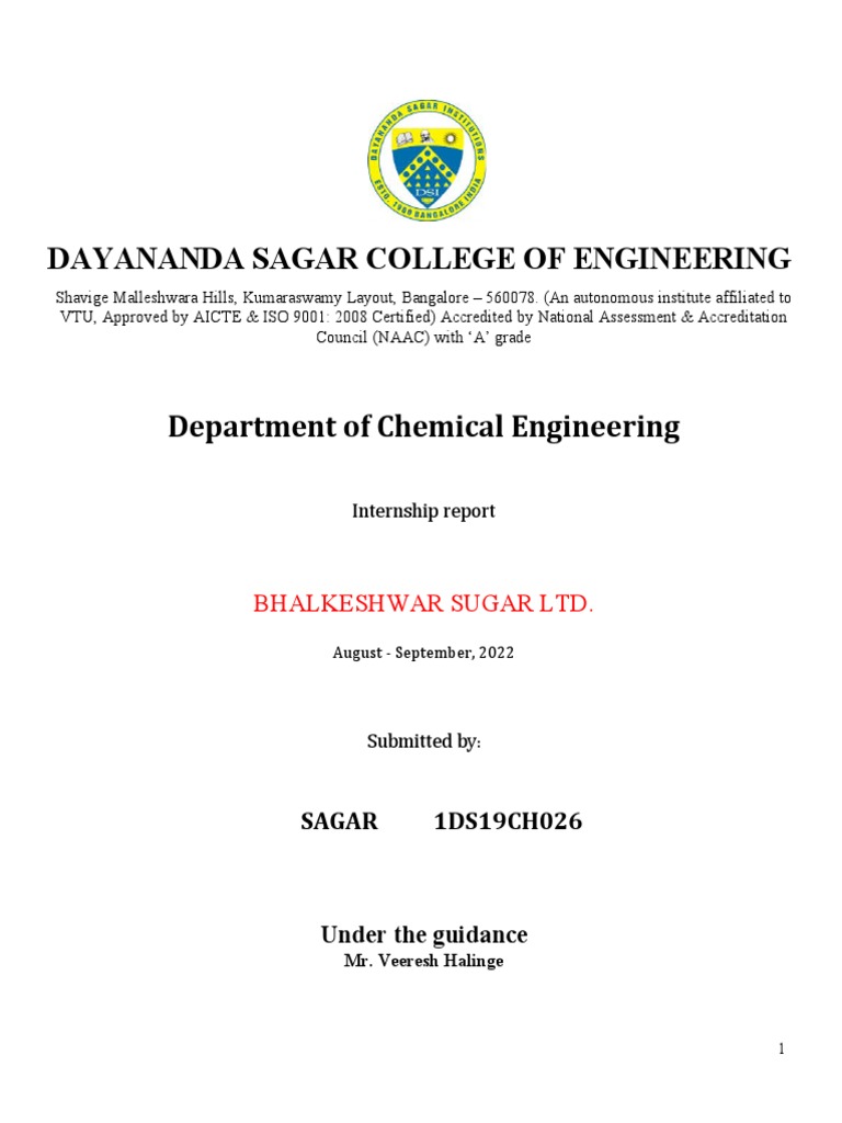 Internship Report SD 2 | PDF | Ethanol | Sugarcane