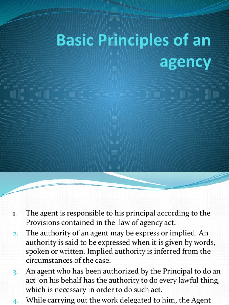 Principles of Agency and Agent Types | PDF | Law Of Agency | Justice
