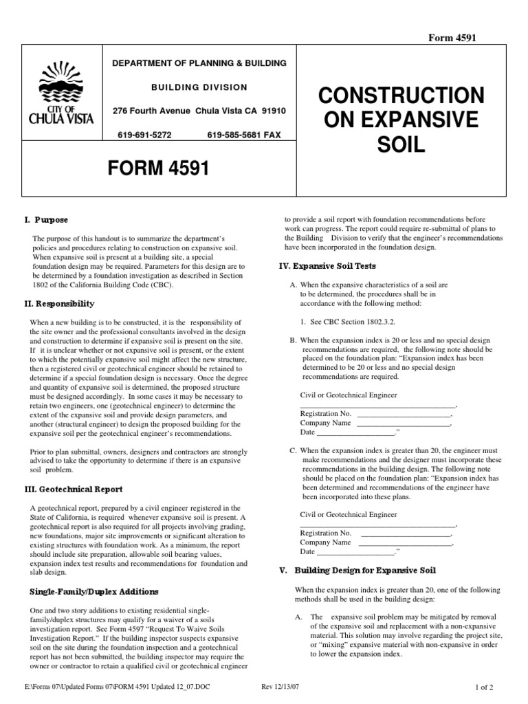 FORM4591Updated12 07 | PDF | Foundation (Engineering) | Geotechnical ...
