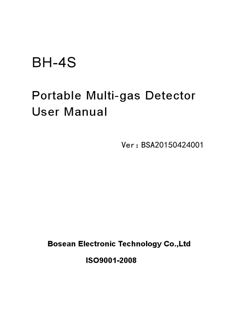 Detector de Gases BH-4S | PDF | Menu (Computing) | Sensor
