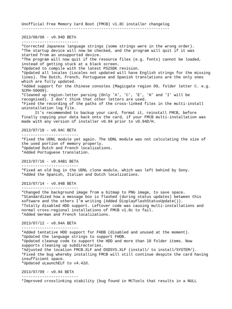 CHANGELOG | PDF | Computer File | File System