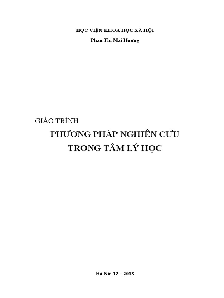 Giao Trinh PPNC - Phan Thi Mai Huong | PDF