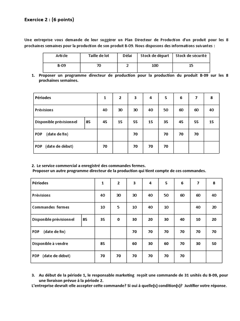 Correction Exercice 2 Devoir FM33 | PDF
