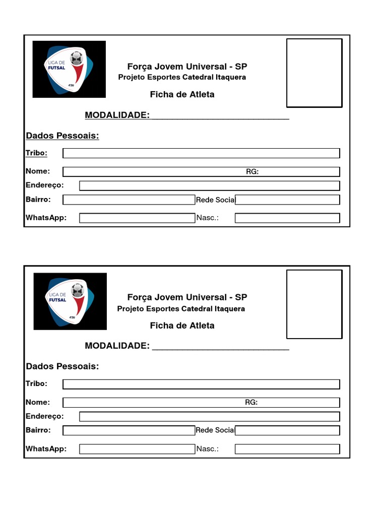 Ficha de Inscrição Atletas - Breve Cadastro2-1 | PDF