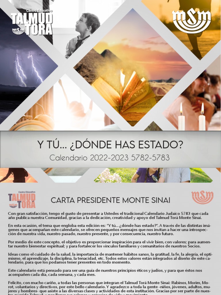 Calendario Judaico 5783: Reflexiones y Valores | PDF | Calendarios ...