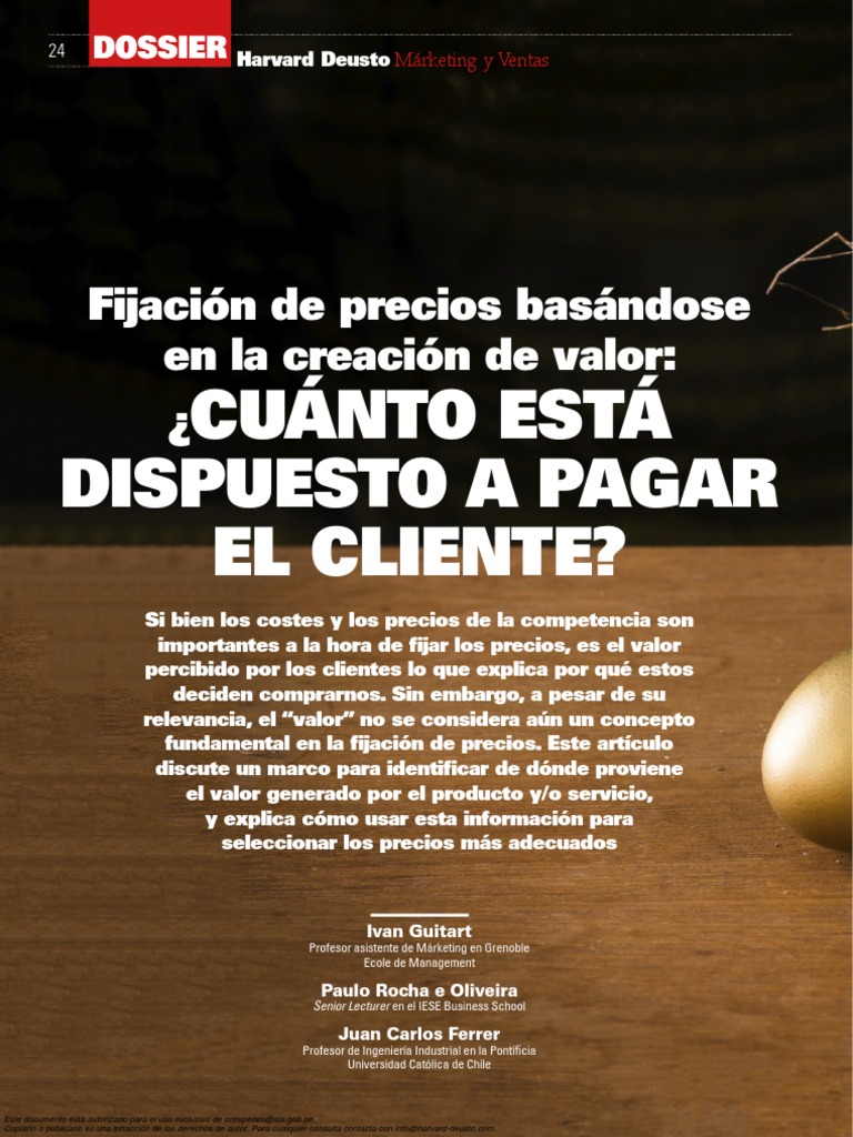 Lectura - Fijación de Precios Basandose en La Creación de Valor | PDF ...