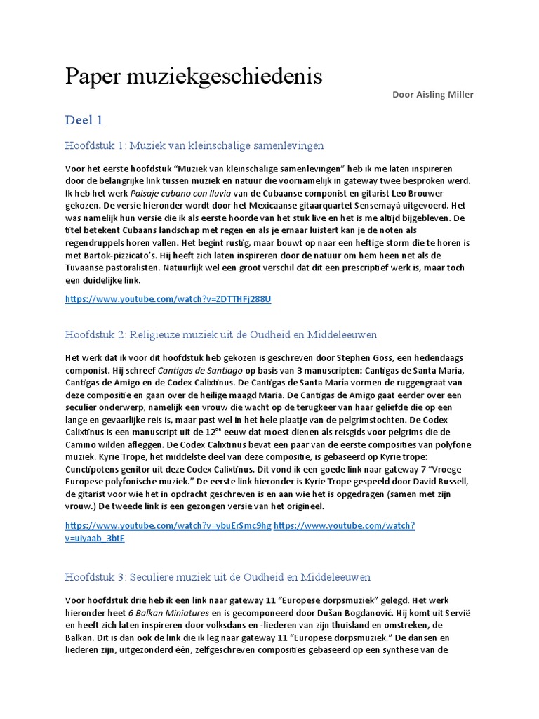 Paper Muziekgeschiedenis | PDF