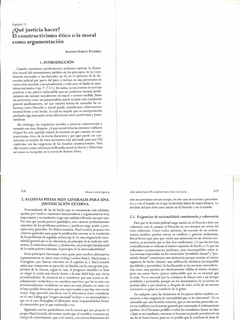 El Constructivismo Ético o La Moral Como Argumentación | PDF