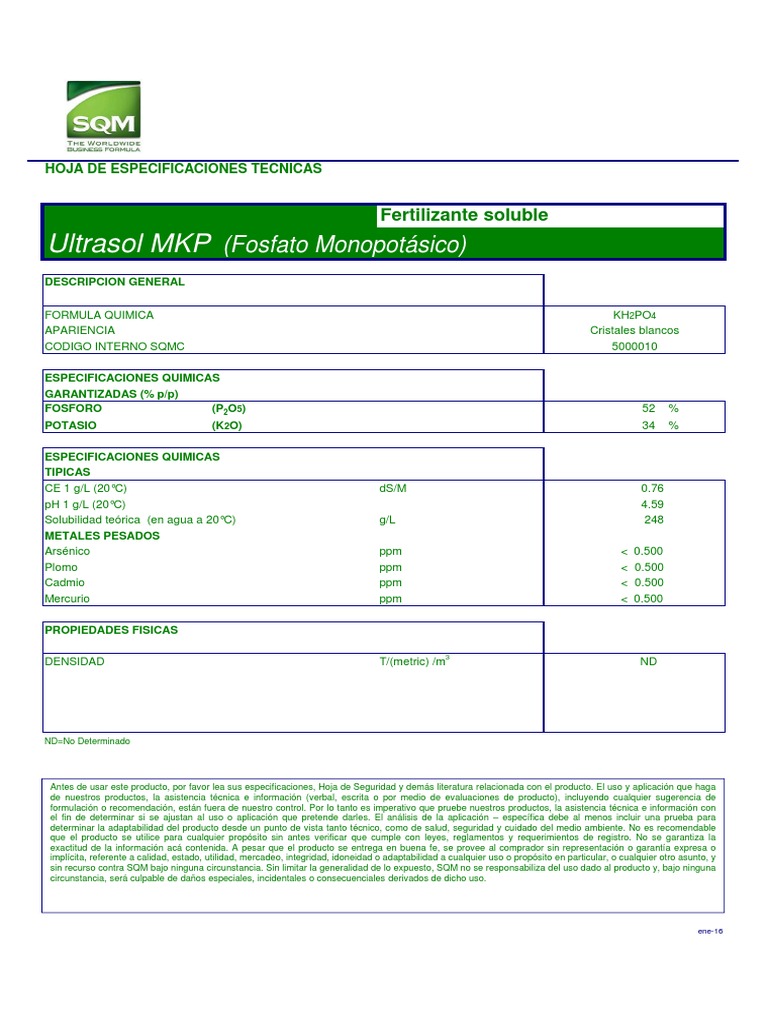 Ultrasol MKP | PDF | Fertilizante | Química