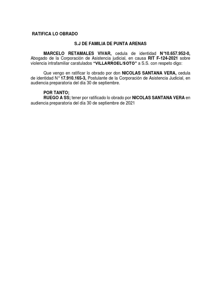 Ratifica Lo Obrado f124 | PDF