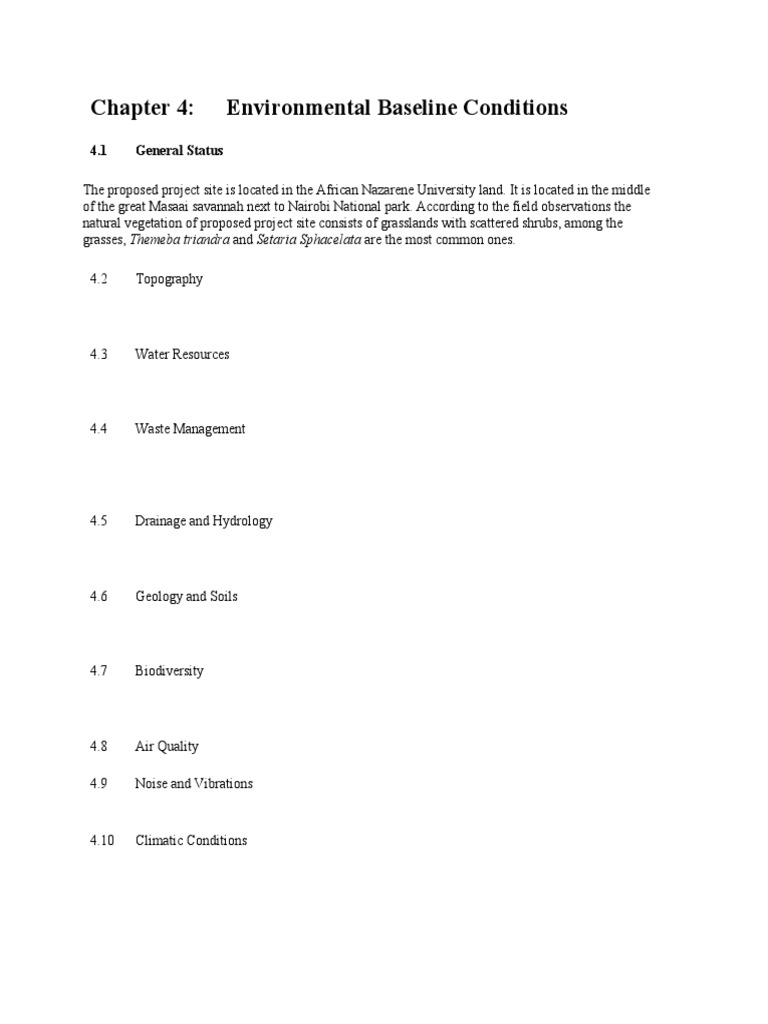 Environmental Baseline Conditions | PDF