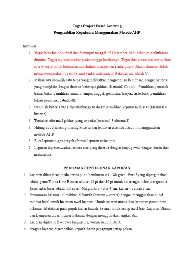 Tugas Project Based Learning | PDF