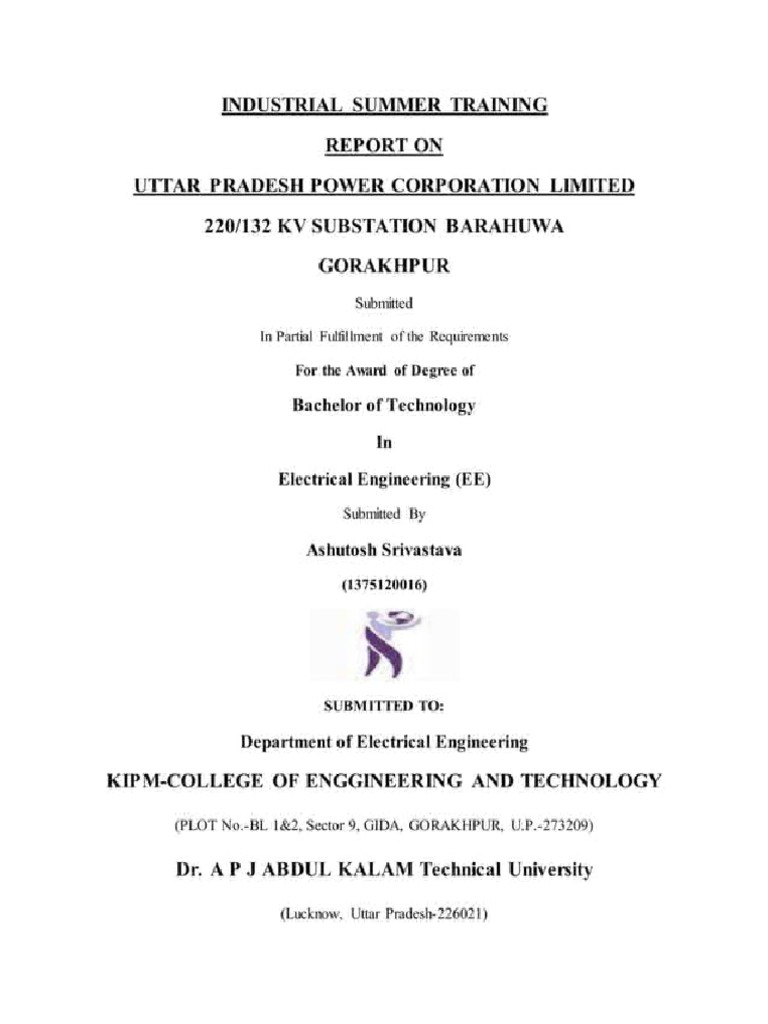 Report On Industrial Summer Training On 220 KV Substation | PDF