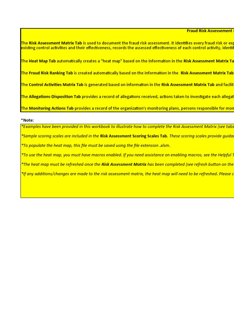 Fraud Risk Management Tool 2 | PDF | Chief Executive Officer | Risk