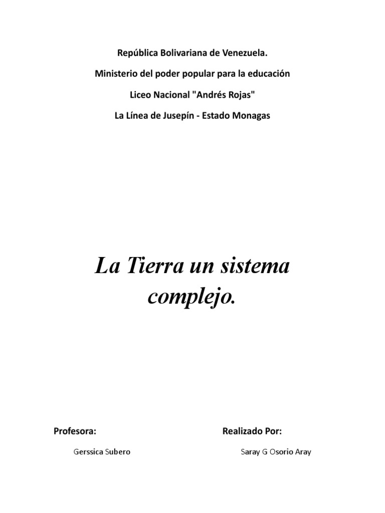 La Tierra Un Sistema Complejo | PDF | Tierra | Campo magnético de la tierra