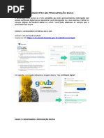 Passo A Passo para Cadastro de Procuração Eletronica No Ecac | PDF