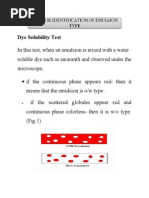 Emulsion Identification Tests Explained | PDF | Emulsion | Soft Matter
