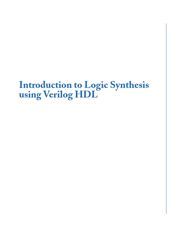 Introduction To Logic Synthesis Using Verilog Hdl Pdf