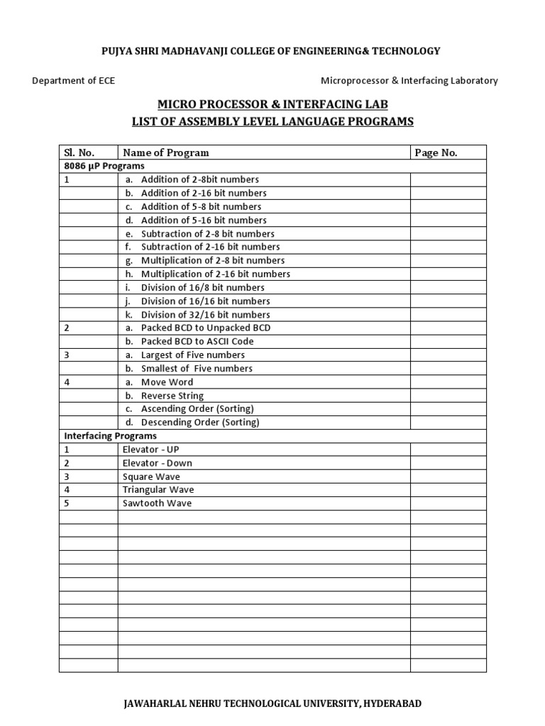 MPMC Lab Manual | PDF | Assembly Language | Binary Coded Decimal MPMC Lab Manual | PDF | Assembly Language | Binary Coded Decimal