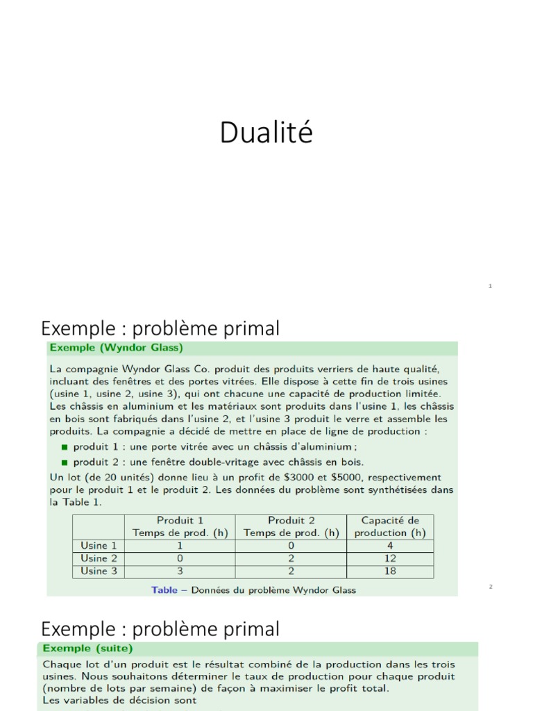 Cours Dualite | PDF