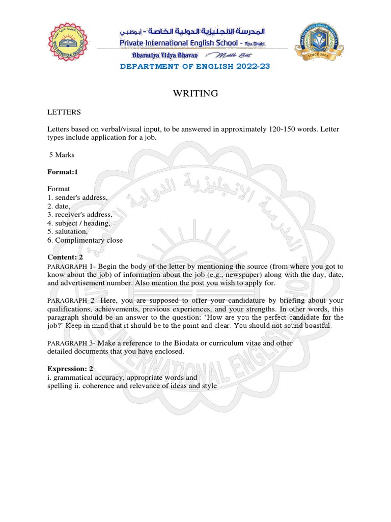 WRITING - LETTERS - Assignment | PDF | Paragraph | Communication