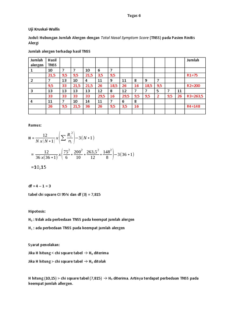 Tugas Biostatistik 6 | PDF