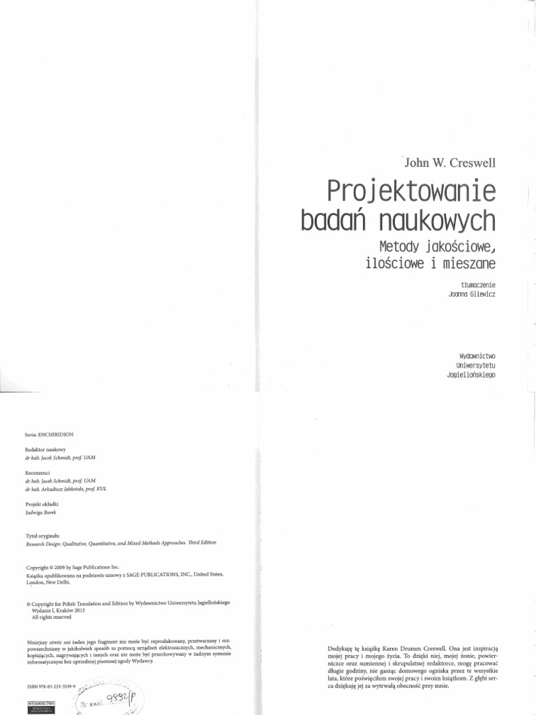 J. W. Creswell - Projektowanie Badań Naukowych | PDF