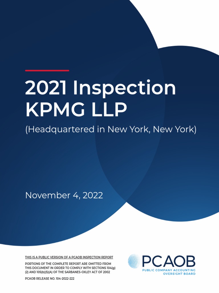 104 2022 222 KPMG | PDF | Audit | Financial Audit