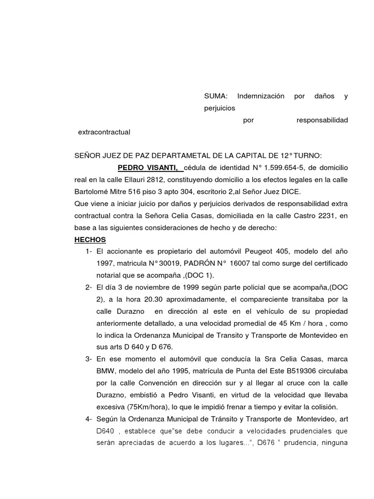 Indemnización por daños y perjuicios | PDF