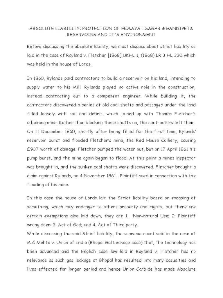 Absolute Liability - Protection - Environment | PDF | Justice | Crime ...