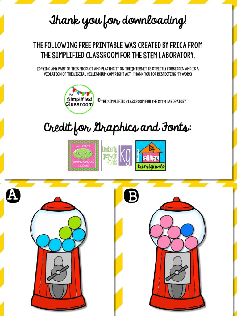 Gumball Write and Wipe Addition Cards by The Simplified Classroom For ...
