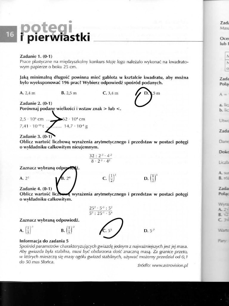 Zadania - 8 - Potęgi I Pierwiastki | PDF