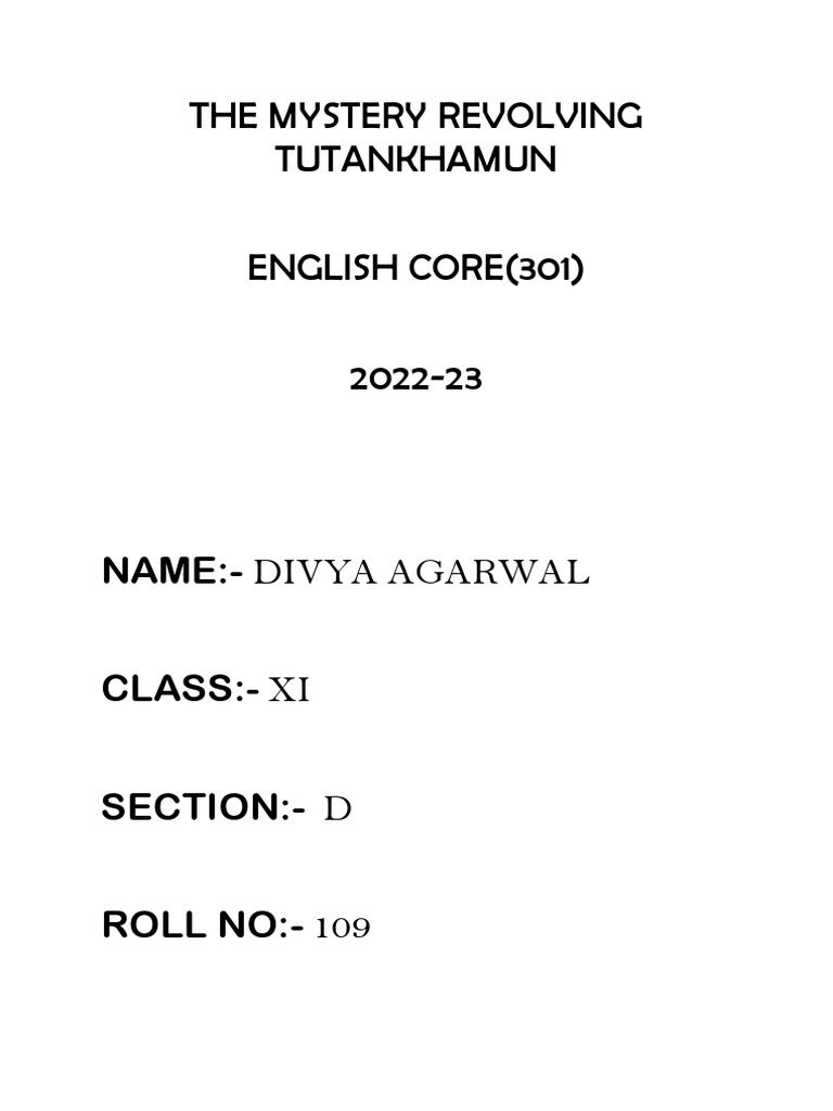 The Mystery Revolving Tutankhamun | PDF