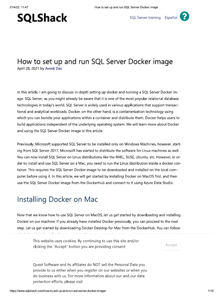 Sql-Server Docker | PDF